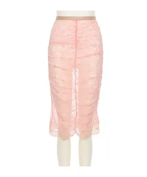 Valentino Garavani Lace Ruched Midi Skirt