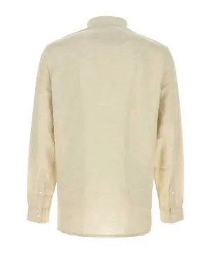 Zegna Oasi Lino Mandarin Collar Shirt