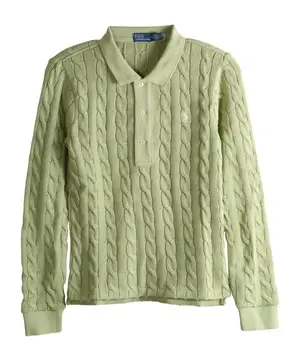Polo Ralph Lauren Cable Knit Polo Jumper - Green