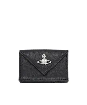 VIVIENNE WESTWOOD Flap Orb Logo Wallet - Black