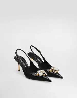 Dolce & Gabbana 75mm Crystal-embellished Slingback Pumps