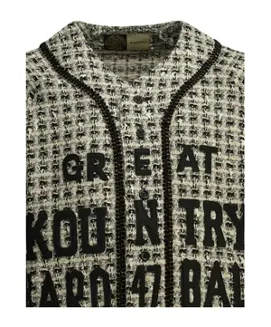 Kapital Long-sleeved Tweed Cardigan With Applique Detailing