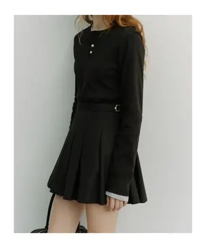 DUNST Buckle Pleated Mini Skirt