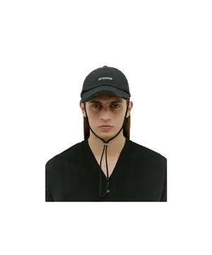 Jacquemus Distressed Trim Baseball Cap - Black