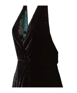 Fendi Velvet Halterneck Maxi Dress With Falena Dots Print