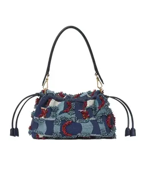 Fendi Mamma Baguette Medium Beaded Shoulder Bag