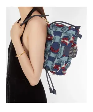Fendi Mamma Baguette Medium Beaded Shoulder Bag