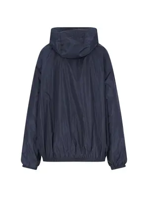 Miu Miu Jersey And Technical Pongé Reversible Blouson Jacket - Gray-blue