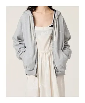Miu Miu Jersey And Technical Pongé Reversible Blouson Jacket - Gray-blue