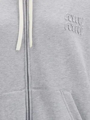 Miu Miu Jersey And Technical Pongé Reversible Blouson Jacket - Gray-blue