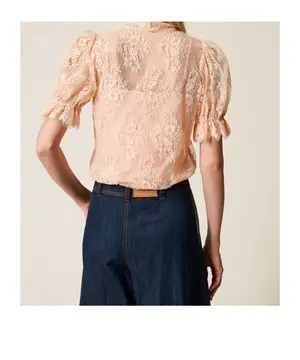 TWINSET Lace Bow Shirt