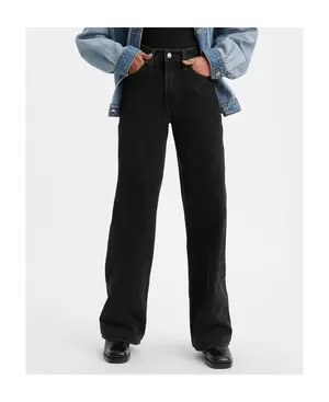 LEVI'S Logo Patch Wide-leg Jeans - Black