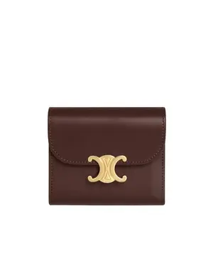 Celine Small Wallet Triomphe In Shiny Calfskin