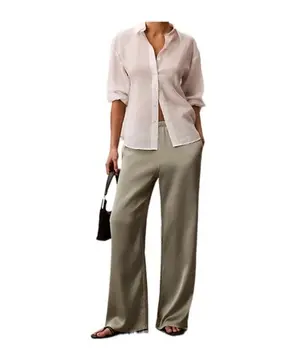 Calvin Klein Elasticated Waist Wide-leg Pants - Shadow