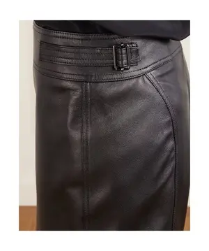 Magda Butrym Leather Midi Skirt