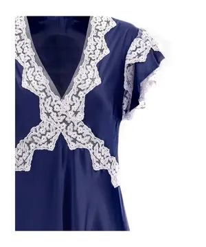 Alberta Ferretti Lace Trim Maxi Dress