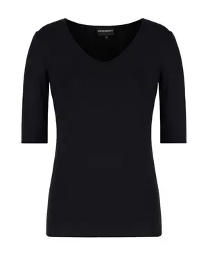 Emporio Armani Mid-sleeve Knitted T-shirt