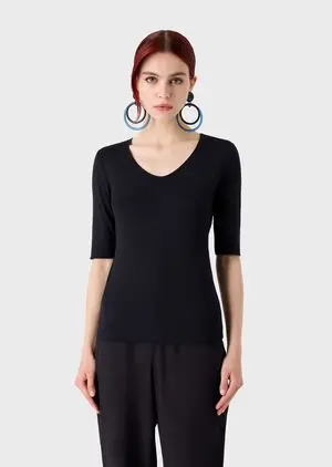 Emporio Armani Mid-sleeve Knitted T-shirt