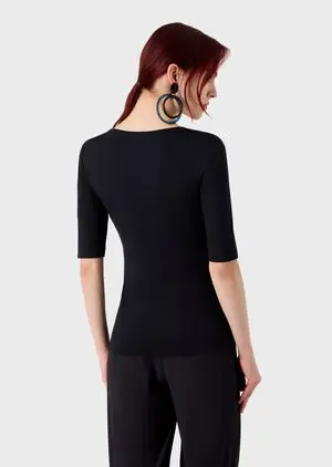 Emporio Armani Mid-sleeve Knitted T-shirt