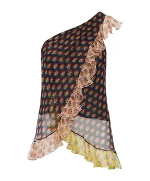 Etro Asymmetrical Floral Printed One-shoulder Top