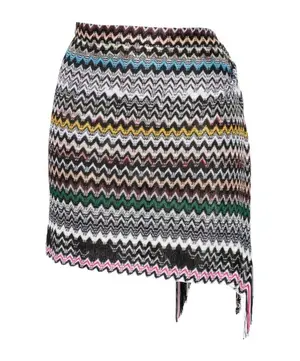 Missoni Fringed Zigzag Skirt - Gray