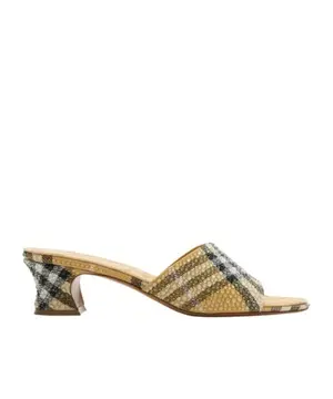 Burberry Rhinestone Check Sloane Mules