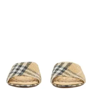 Burberry Rhinestone Check Sloane Mules