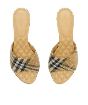 Burberry Rhinestone Check Sloane Mules
