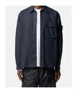 Stone Island Long-sleeved Casual Jacket With Chest Pocket And Sleeve Badge