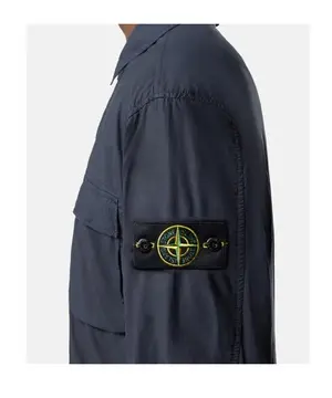 Stone Island Long-sleeved Casual Jacket With Chest Pocket And Sleeve Badge