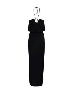 AMAZUIN Draped Maxi Dress With V-neck And Open Back