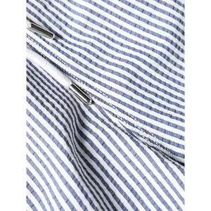 Maison Labiche Striped Swim Trunks With Lobster Embroidery