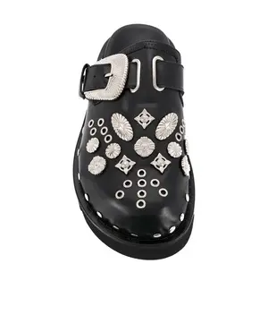 Toga Embellished Leather Mules