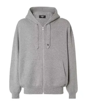 Fendi Zip-up Hooded Sweatshirt With Ff Detail