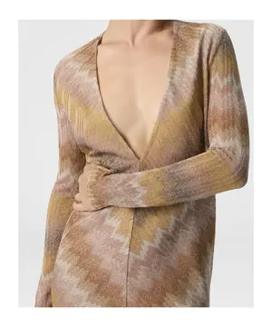 Missoni Ombre Lurex Long-sleeve Mini Dress