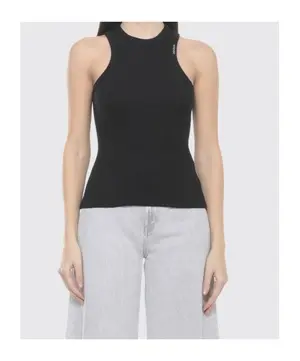 DONDUP Ribbed Logo Sleeveless Top