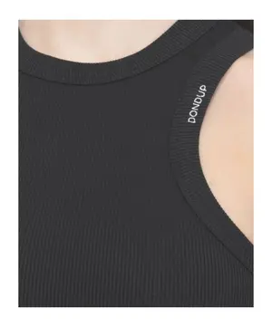 DONDUP Ribbed Logo Sleeveless Top