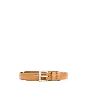 Prada Square Buckle Leather Belt - Brown