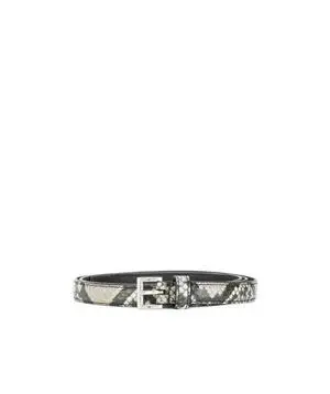 Prada Square Buckle Saffiano Belt - Gray