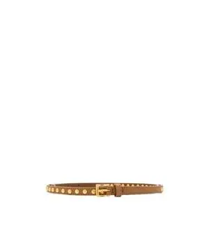 Prada Prada Studded Skinny Belt Brown