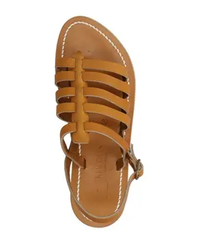 K.JACQUES Homere Leather Ankle Strap Sandals - Beige