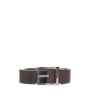 ORTIGNI Textured Buckle Belt - Brown