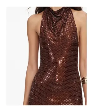 SELF-PORTRAIT Rhinestone Racerback Maxi Dress