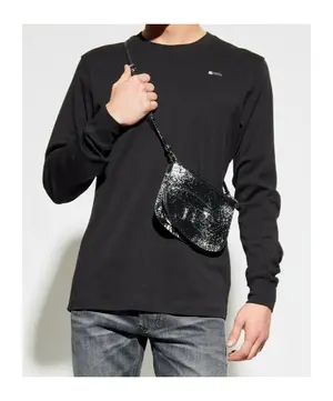DIESEL® Miegor Long-sleeve Logo T-shirt - Black