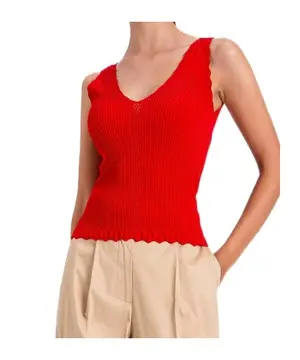 TWINSET V-neck Ribbed Vest