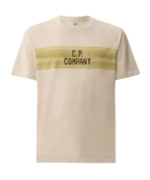 C.P. COMPANY Striped Logo T-shirt
