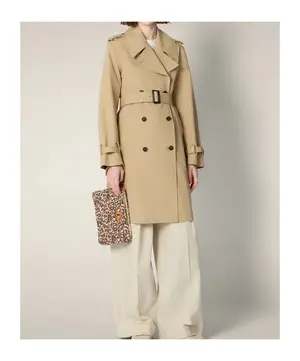 SAVE THE DUCK Collared Long-sleeved Trench Coat