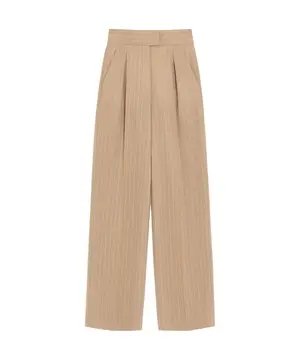 Valentino Garavani Faded Pinstripe Wide Leg Trousers - Nude