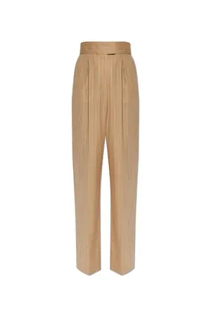 Valentino Garavani Faded Pinstripe Wide Leg Trousers - Nude