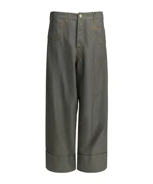 Junya Watanabe Pinstripe Cuffed Hem Pants